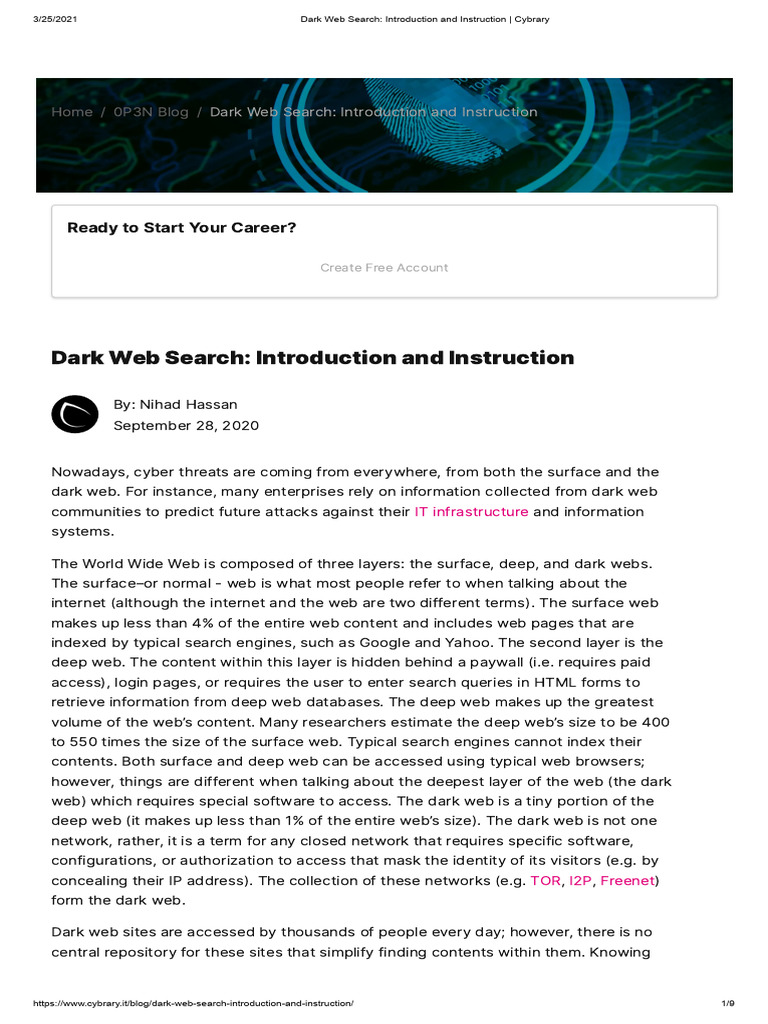Dark Web Search Guide & Tools | PDF | World Wide Web | Internet & Web