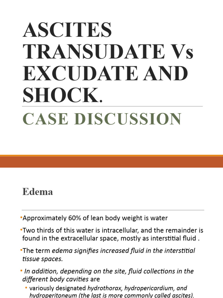 Ascites: Transudate vs Exudate Analysis | PDF | Shock (Circulatory ...