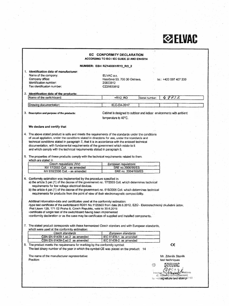 Elvac 7M Conformity | PDF