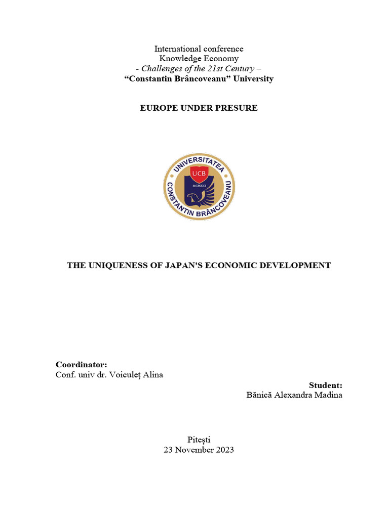 The Uniqueness of Japan's Economic Development | PDF | Lean Manufacturing | Innovation