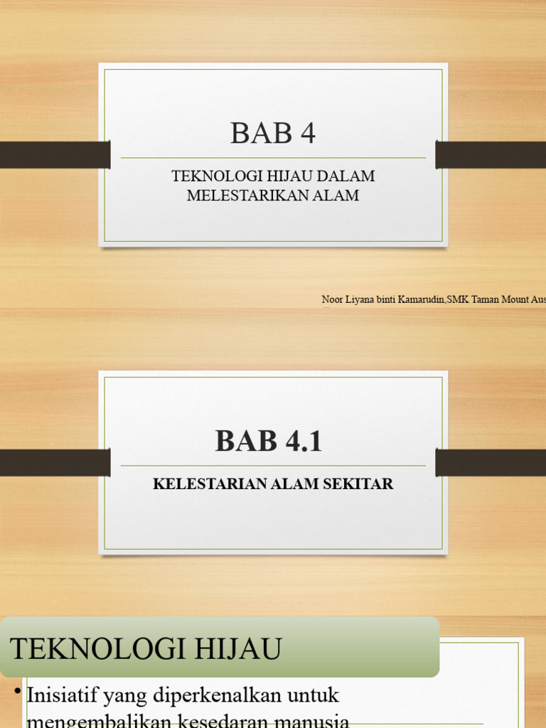 Kssm Bab 4 T4 Teknologi Hijau Dalam Melestarikan Alam Pdf