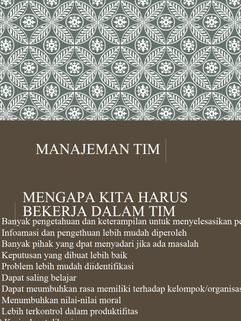 Manajemen Tim | PDF
