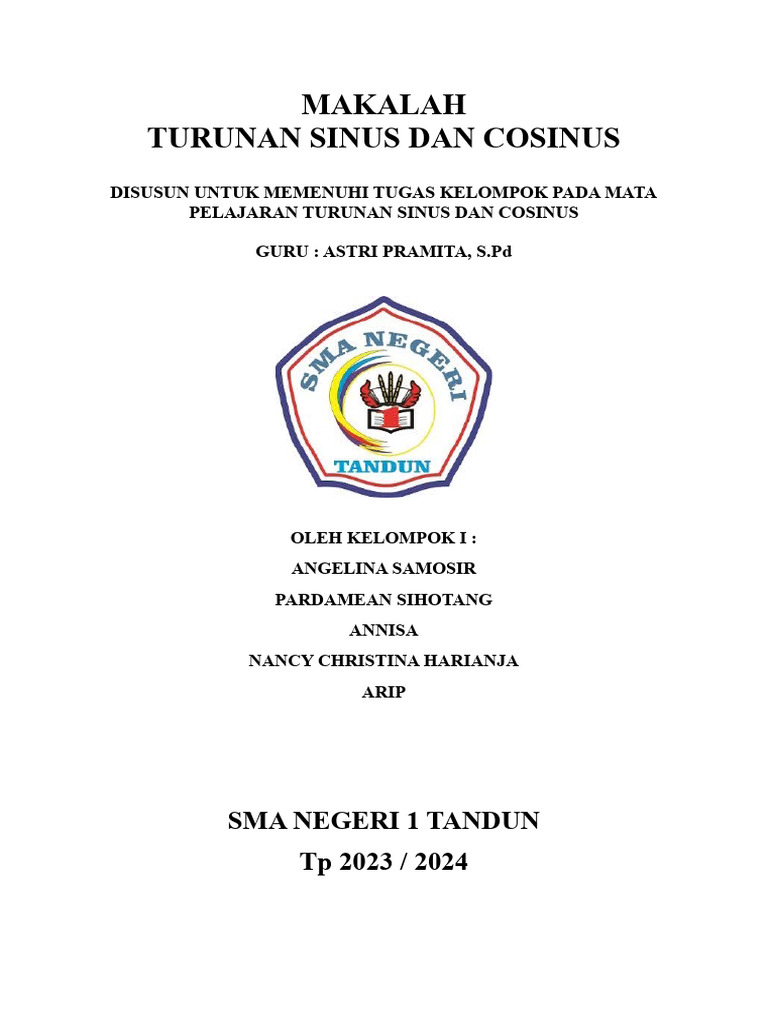 Turunan Sinus dan Cosinus dalam Matematika | PDF | Kajian Bahasa Asing