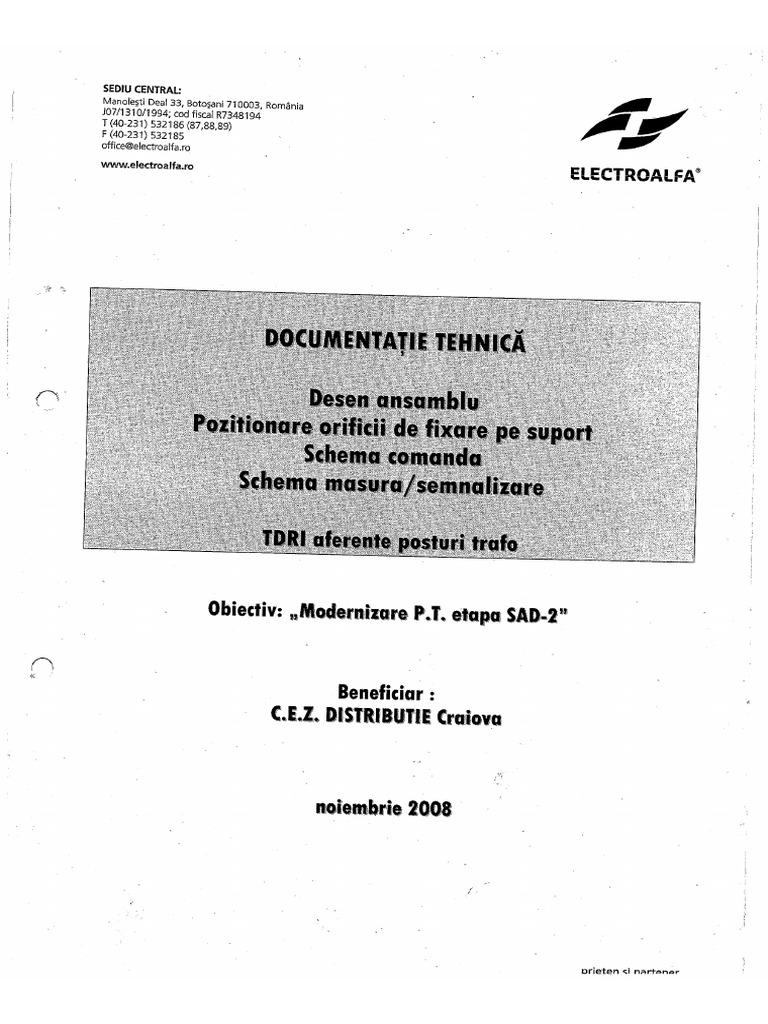 TDRI Aferente Posturi Trafo | PDF