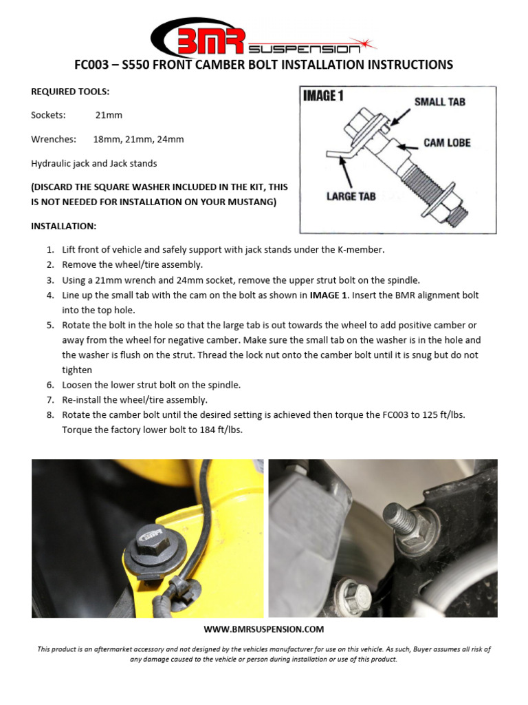 Camber Bolt Instruction | PDF