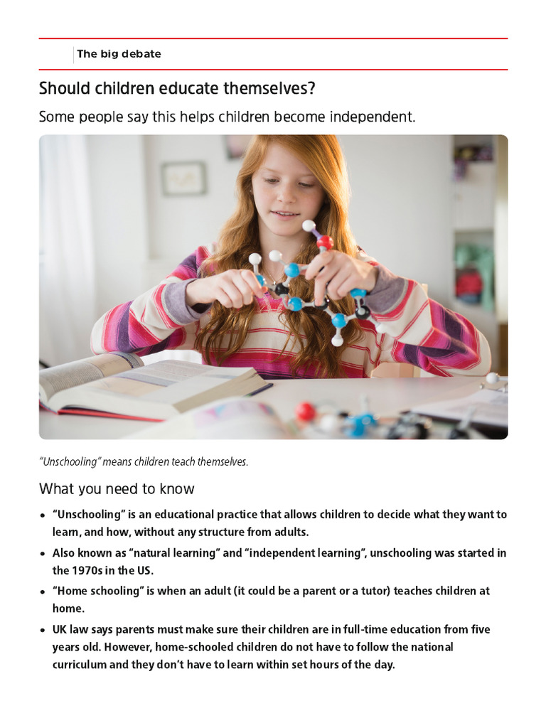 Should Children Educate Themselves | PDF | Homeschooling | Learning