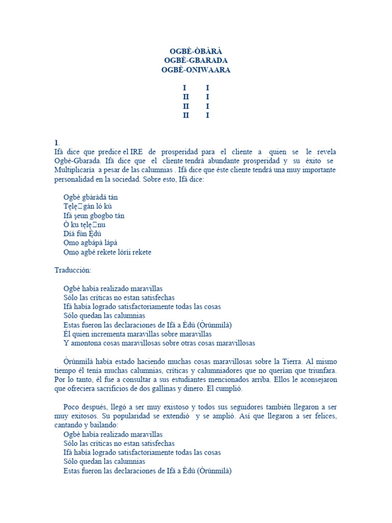 07 Ogbe Obara | PDF | Religión étnica