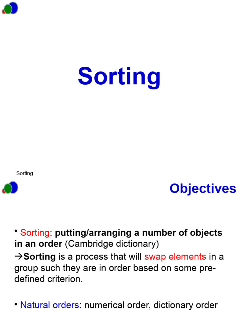 202111-Slot22-23-Sorting-SuTV-2022 | PDF | Theoretical Computer Science | Algorithms And Data ...
