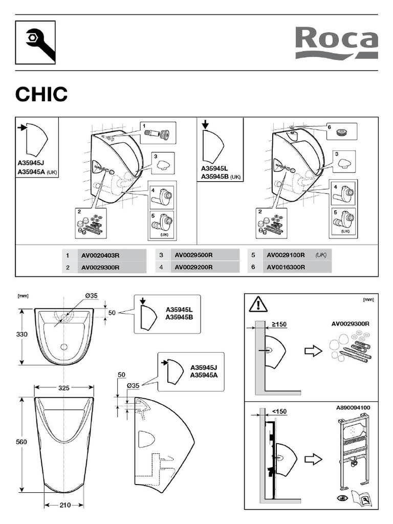 Manual Instalare Pisoar Roca Chic | PDF