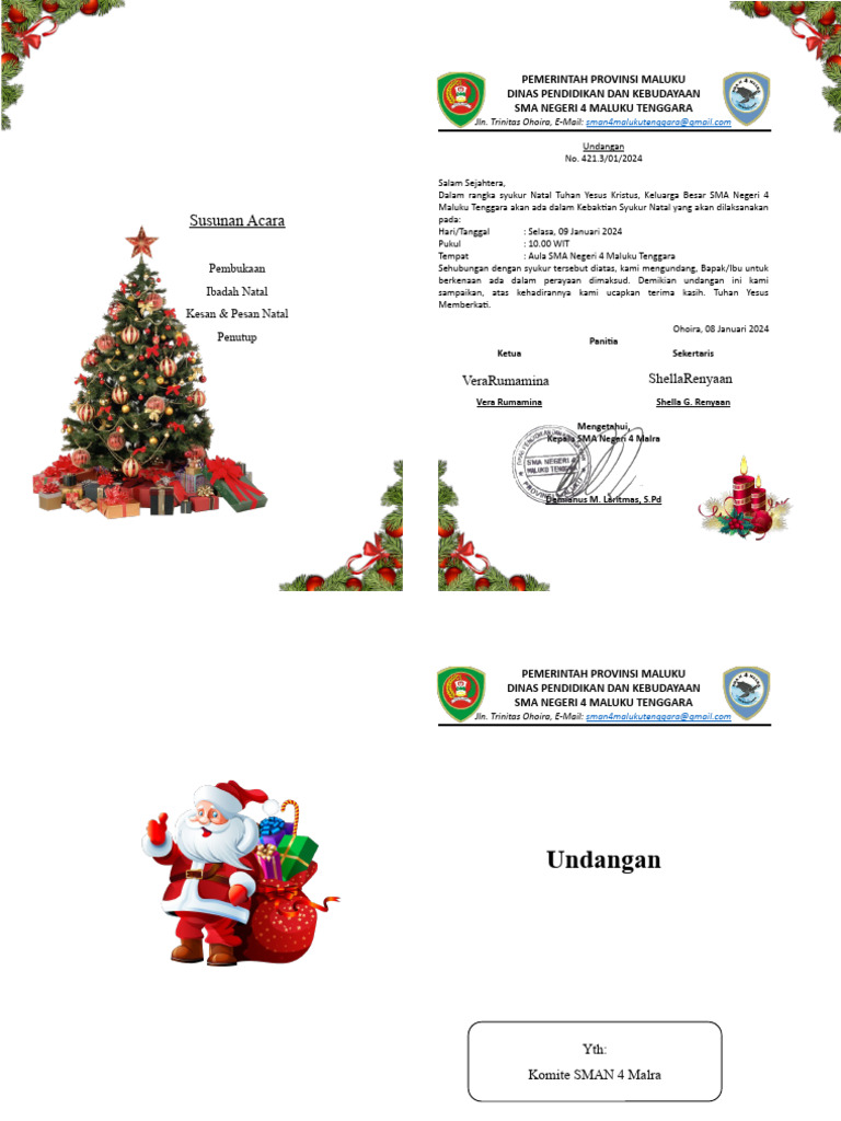 Undangan Sykur Natal | PDF | Kesehatan Holistik