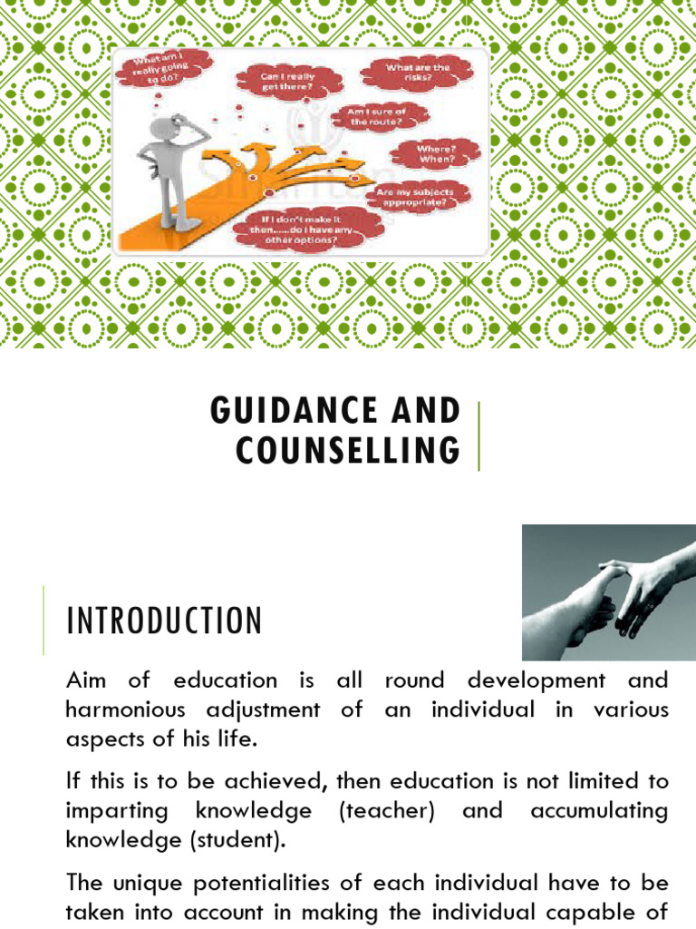 Guidence and Counselling | PDF | Psychotherapy | Teachers