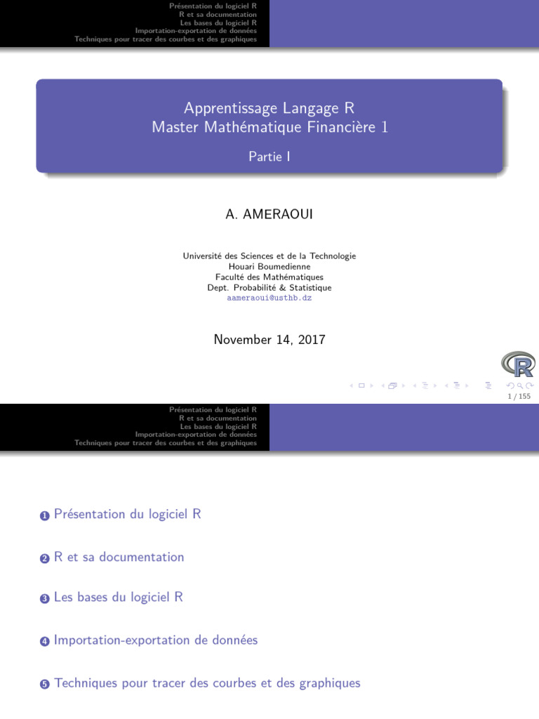 Introduction au logiciel R et ses fonctions | PDF | R (Langage de ...