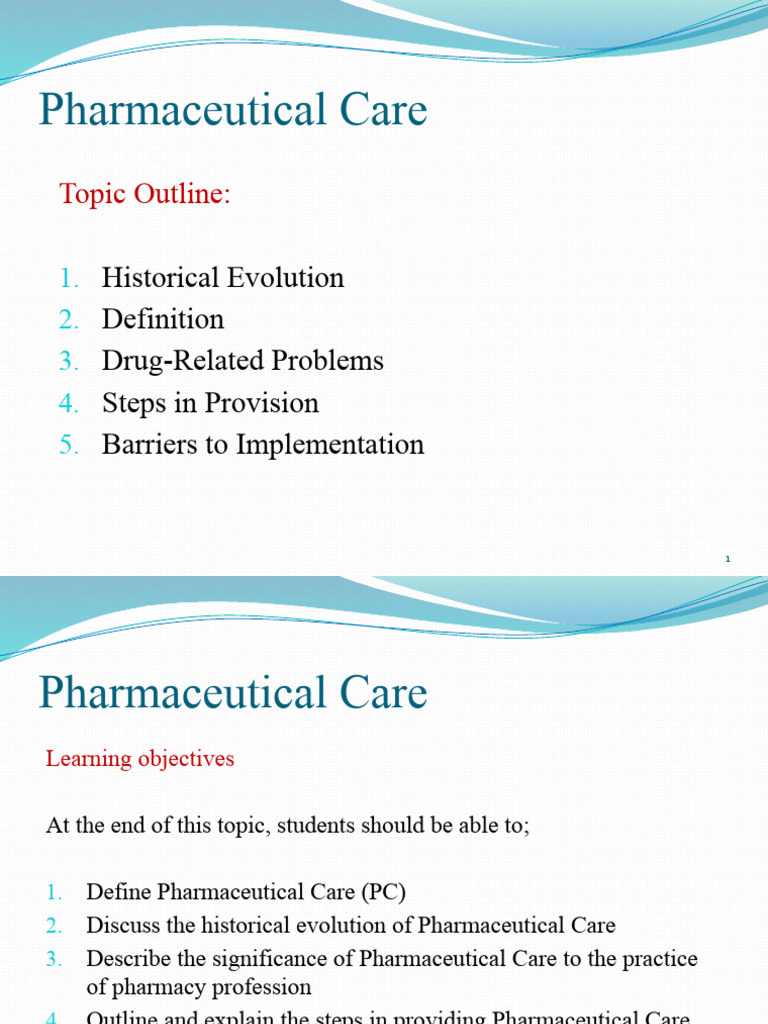 Lecture on Pharmaceutical Care | Download Free PDF | Pharmacy | Medical Specialties
