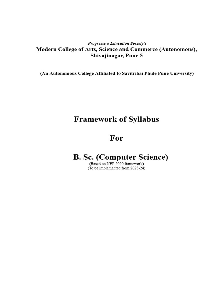 BSC Comp Sci NEP Syllabus Framework | PDF | Computer Programming | Computer Science