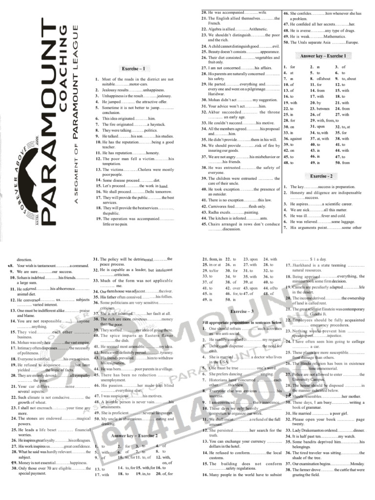 Preposition General Assignment | PDF