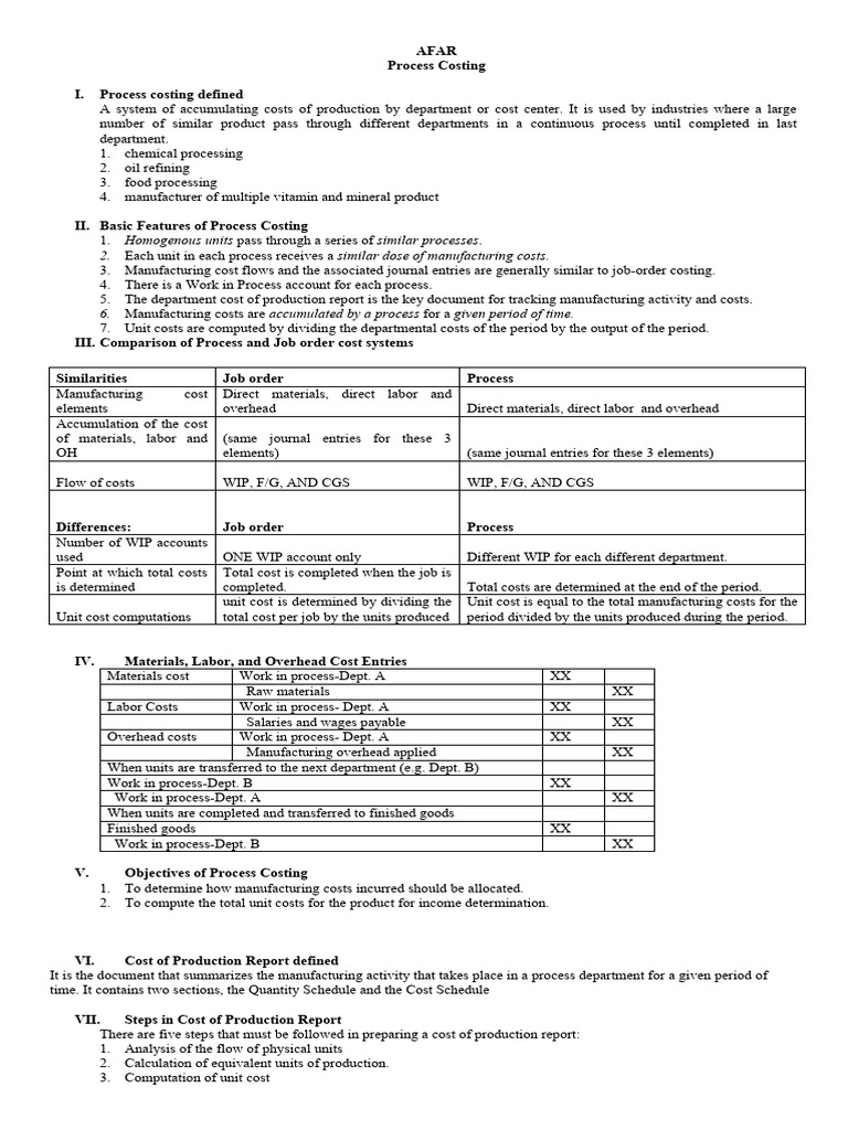 Refresher Process Costing | PDF | Cost | Inventory