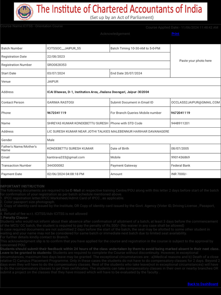 OnLinePrintAcknowledgement Aspx | PDF | Identity Document | Government ...
