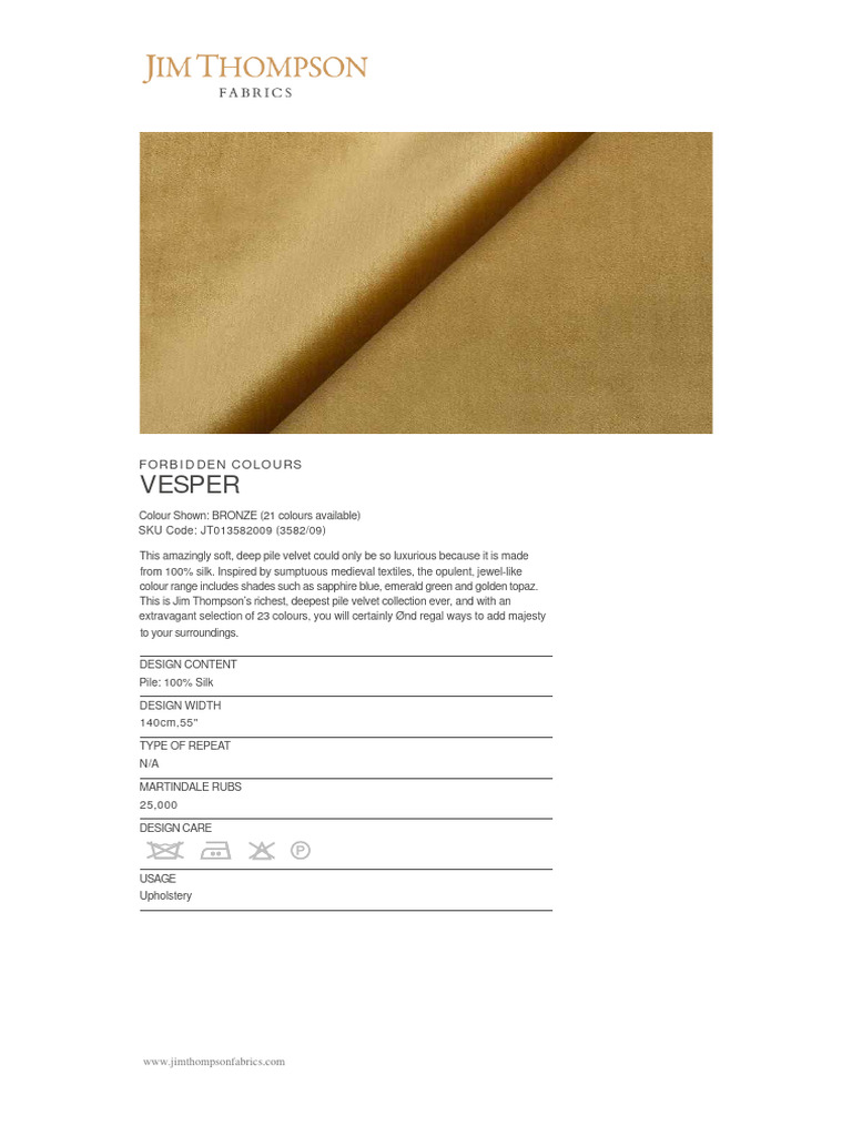 Luxurious Silk Velvet Fabrics | PDF