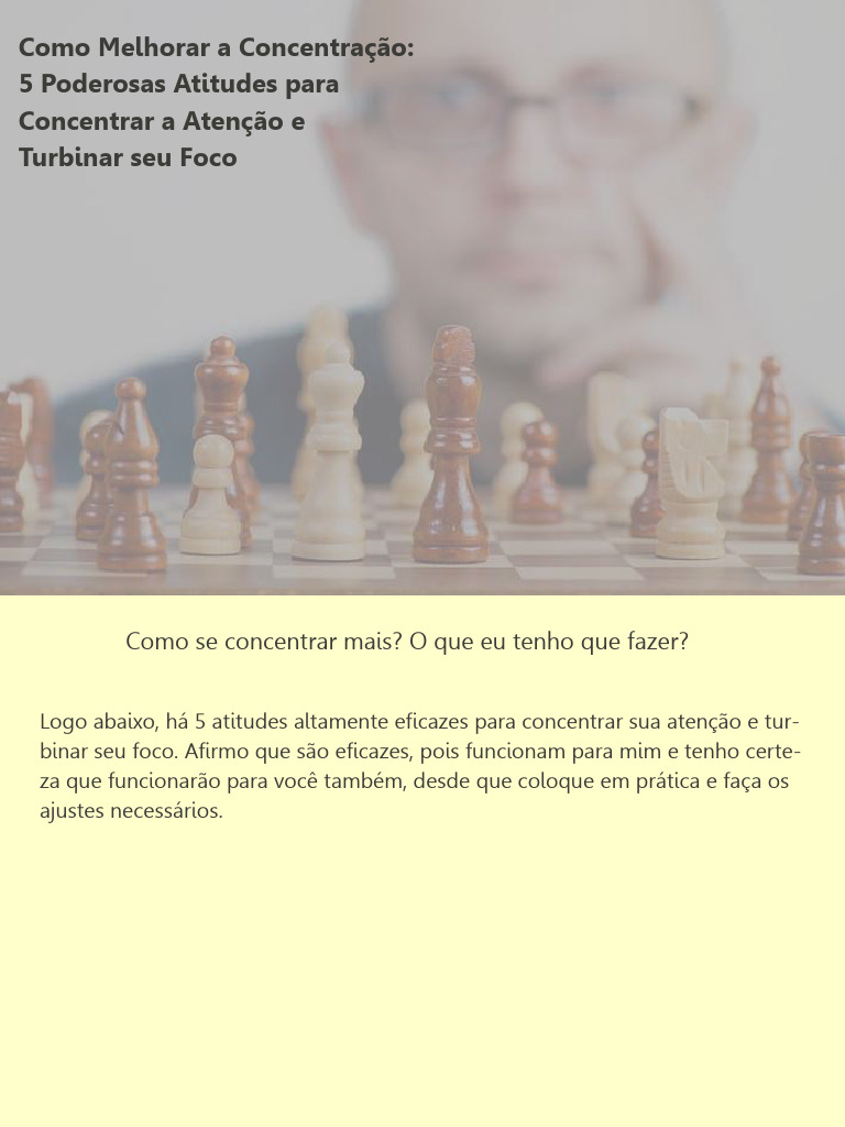 Como Melhorar A Concentração - 5 Poderosas Atitudes para Concentrar A ...
