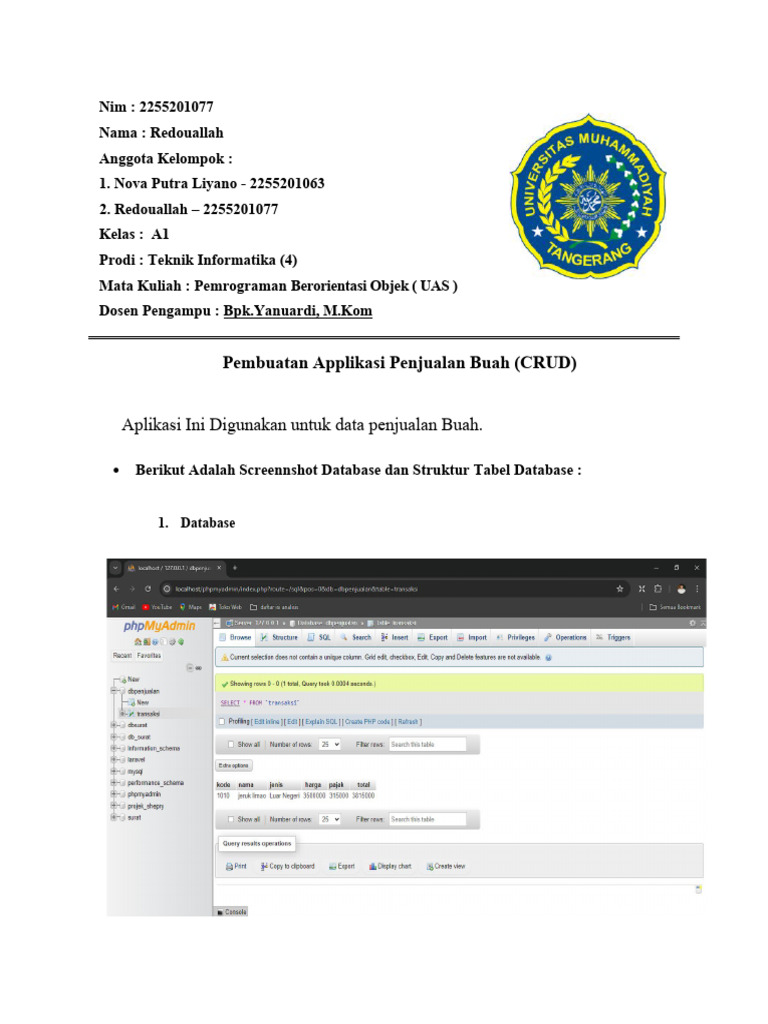 UAS - PBO - Penjualan Buah - 4 | PDF | Object (Computer Science) | Computer Programming