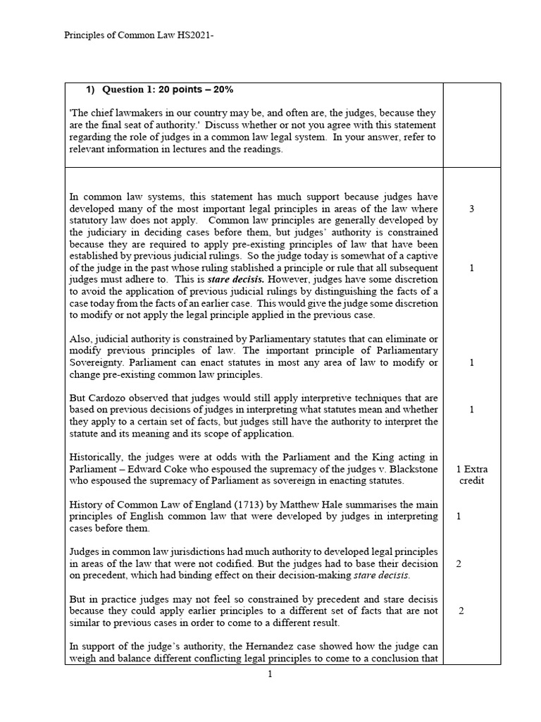 Principles of Common Law ML hs21 | PDF | Common Law | Precedent