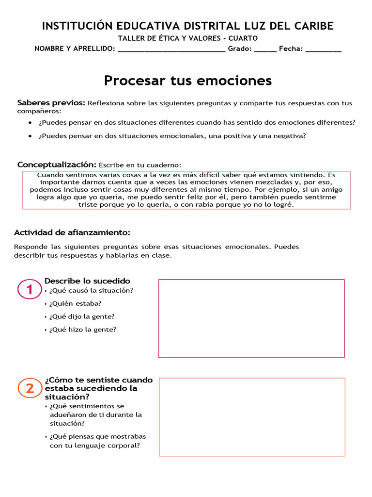 Procesamiento de Emociones en Niños | PDF | Crecimiento personal y ...