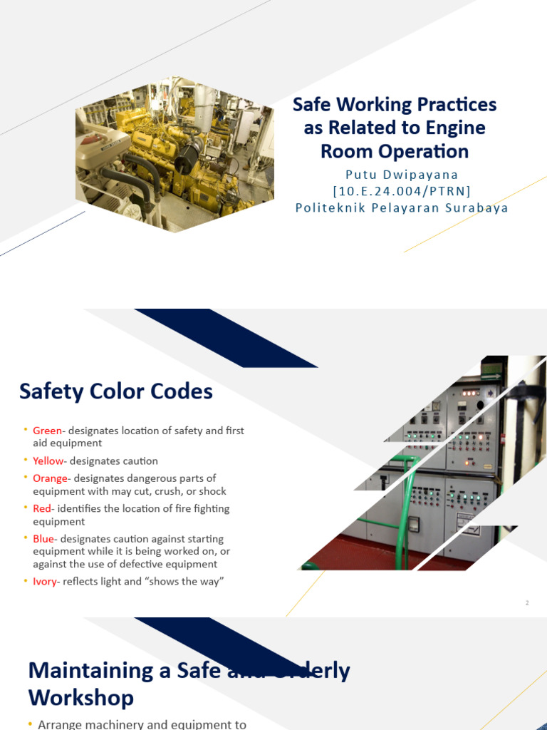 Safe Working Practices As Related To Engine Room | PDF | Fires ...