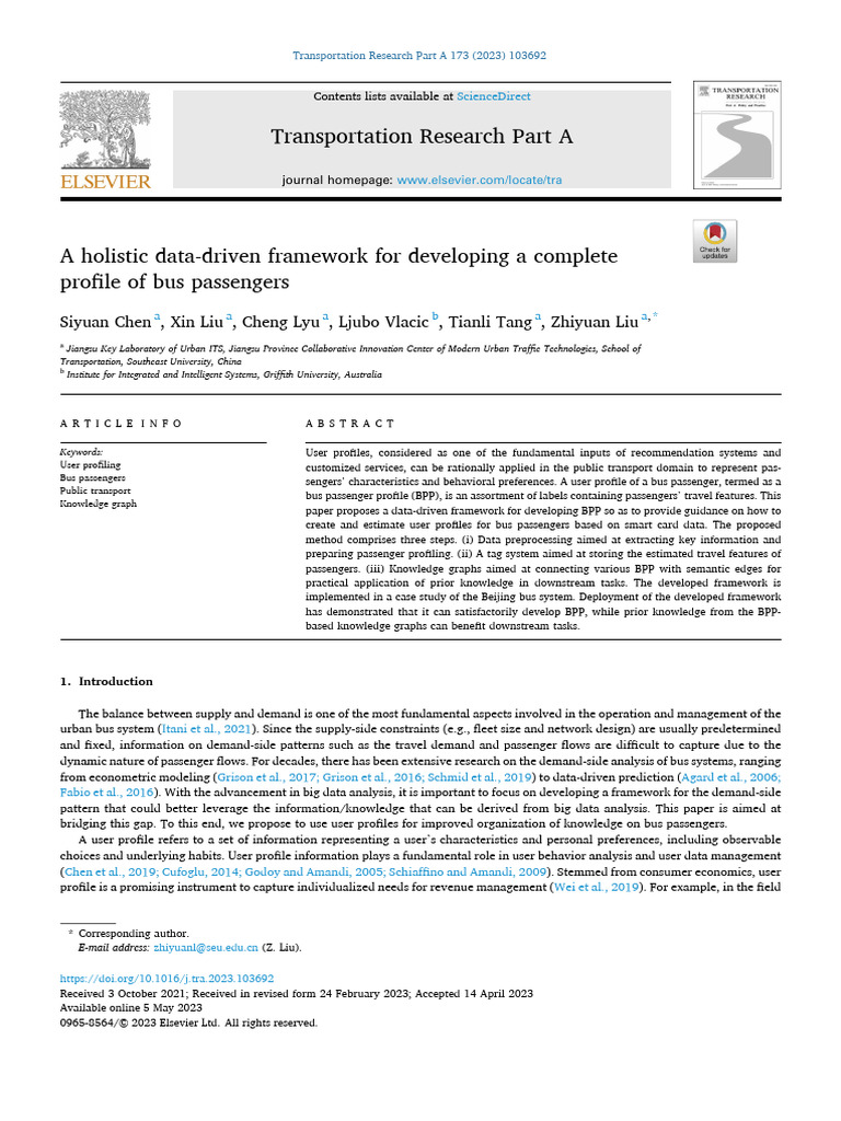 A Holistic Data-Driven Framework For Developing A Complete Profile of ...