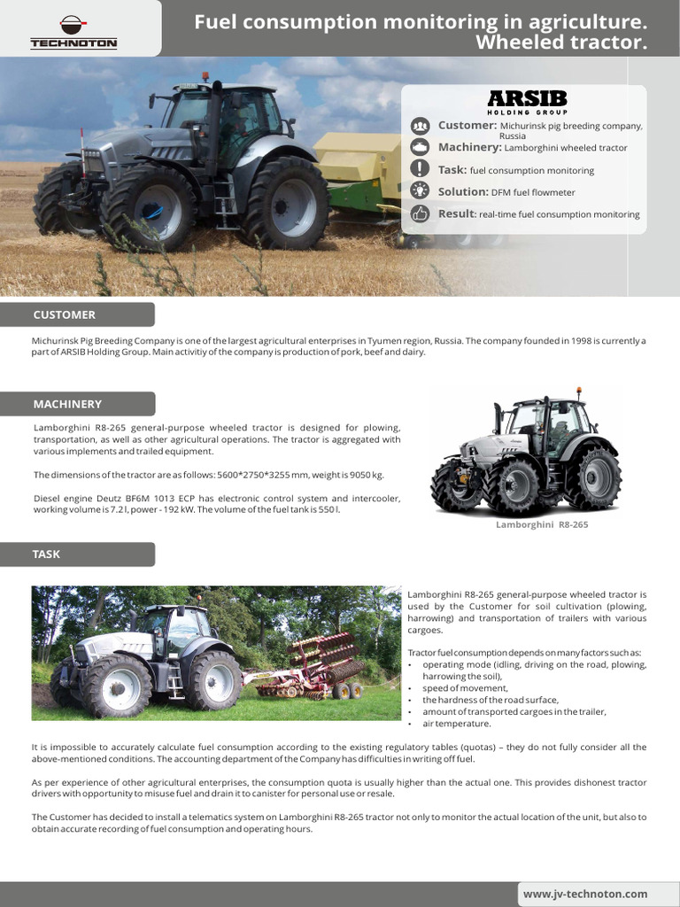 Case. Fuel Consumption Monitoring in Agriculture. Wheeled Tractor | PDF ...