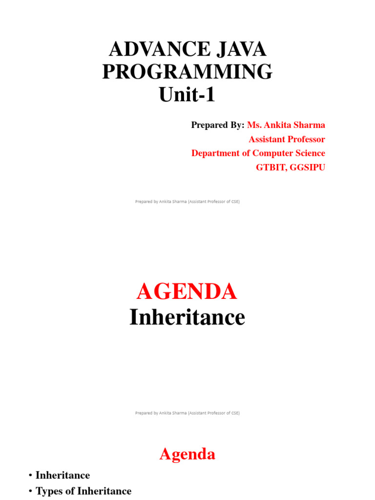 Unit-1 Topic 1.2 - Inheritance | PDF | Inheritance (Object Oriented Programming) | Method ...