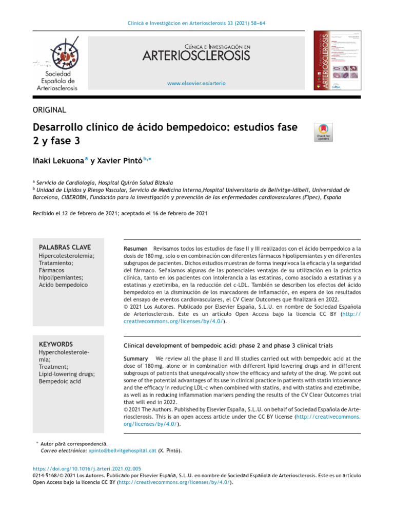 Desarrollo CL Nico de Cido Bempedoico Es - 2021 - CL Nica e Investigaci ...