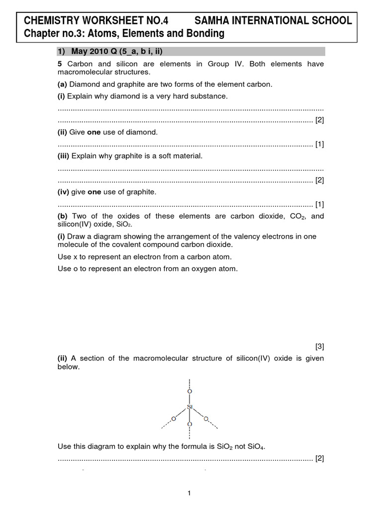 4 Atoms, Elements and Bonding QP | PDF | Chemical Compounds | Valence (Chemistry)