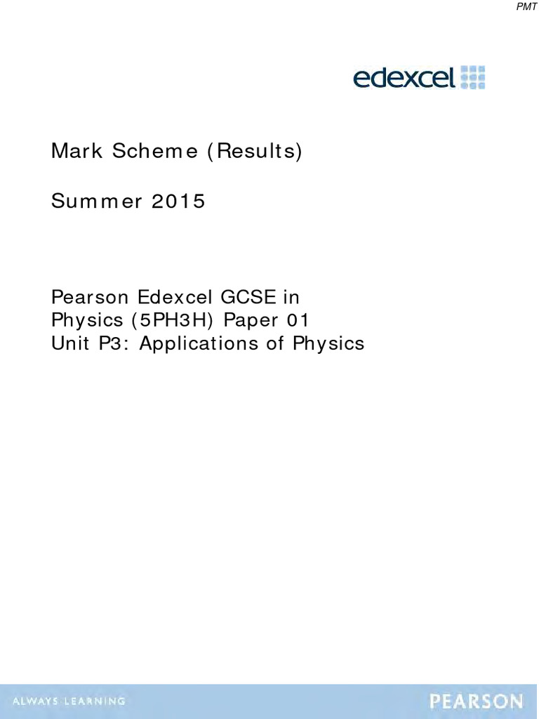 June 2015 MS - Unit P3 (H) Edexcel Physics GCSE | PDF | Particle ...