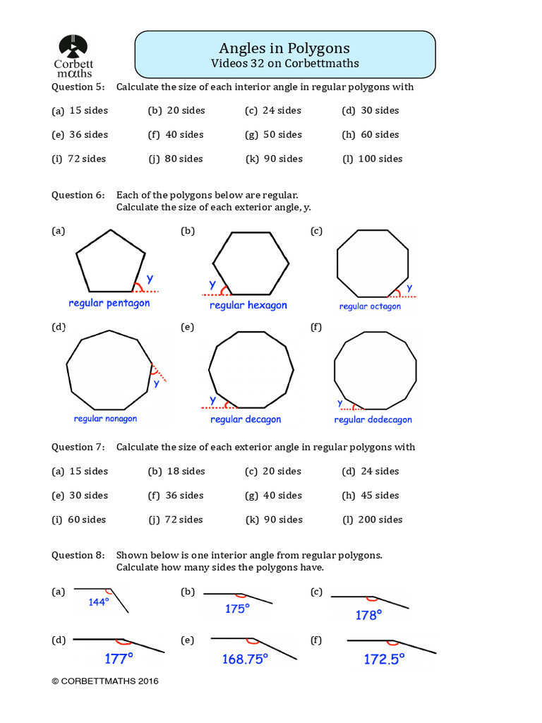 Polygon Worksheet PG.3-4 | PDF | Polygon | Euclid