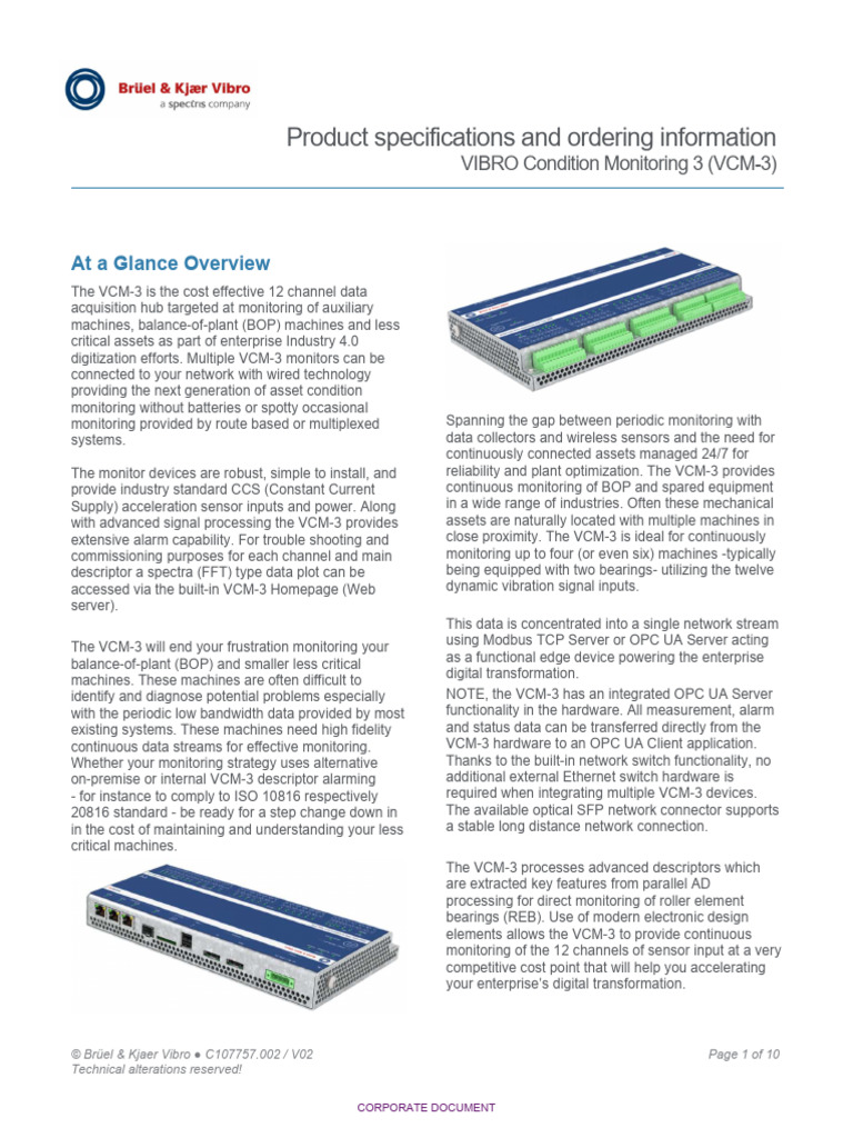 VCM-3 Product Spec | PDF | Computer Network | Computer Hardware