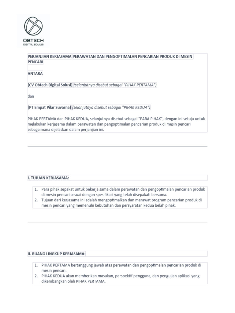 Perjanjian Kerjasama Pembuatan Program Dan Pengembangan Aplikasi PT Eps ...