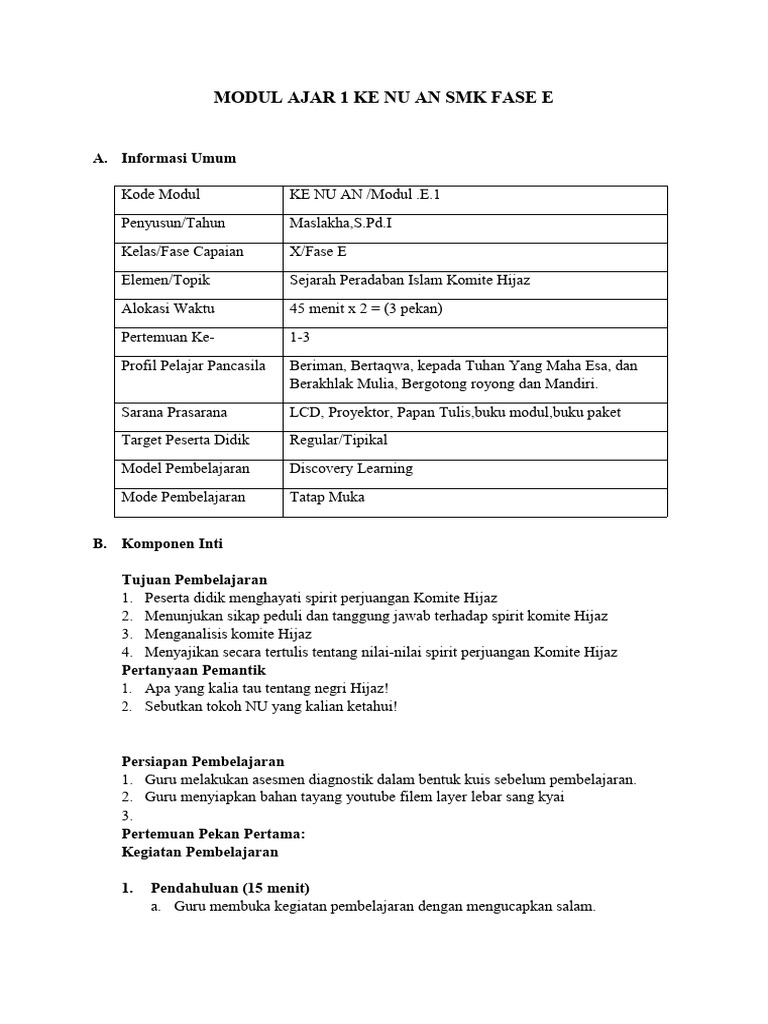 Modul Ke Nu An KLS X | PDF