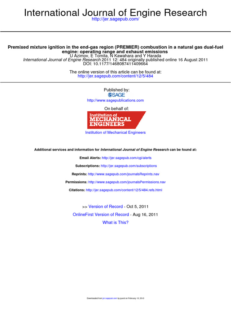 Premixed Mixture Ignition in The End-Gas Region (PREMIER) Combustion in ...