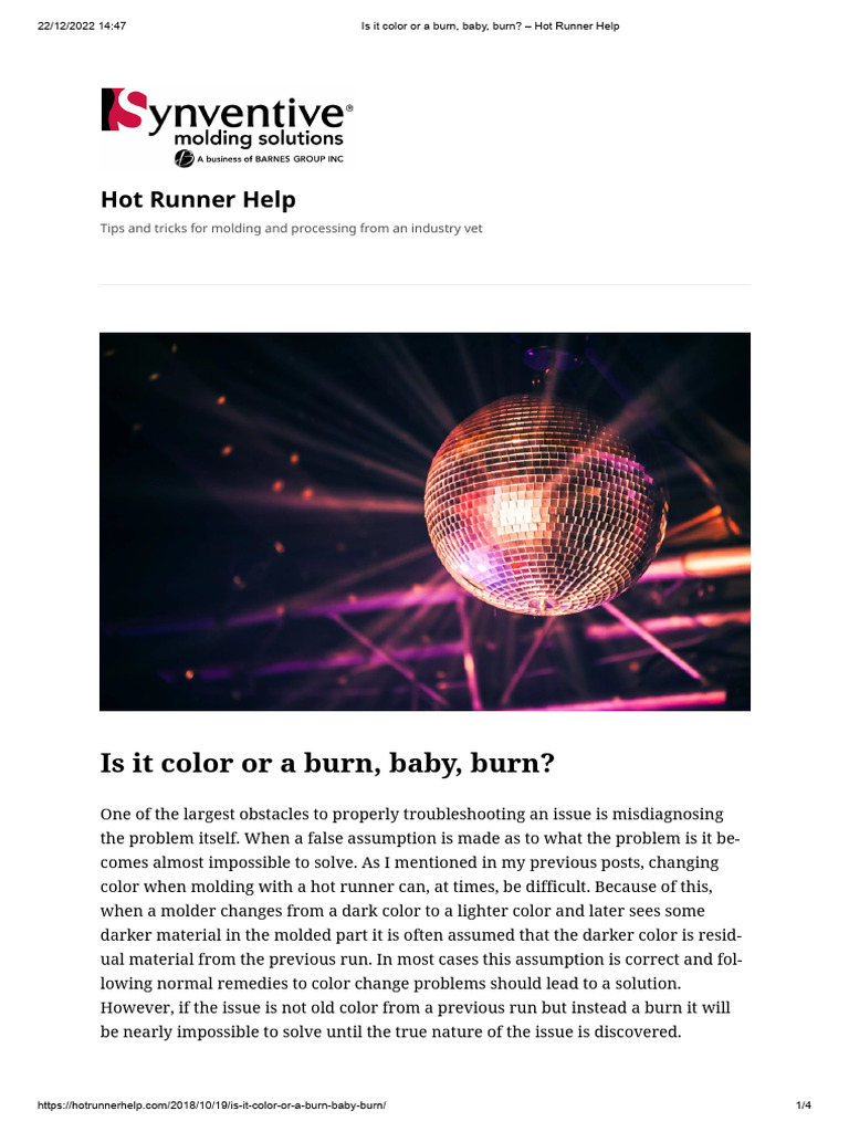 Is It Color or A Burn, Baby, Burn - Hot Runner Help | PDF ...