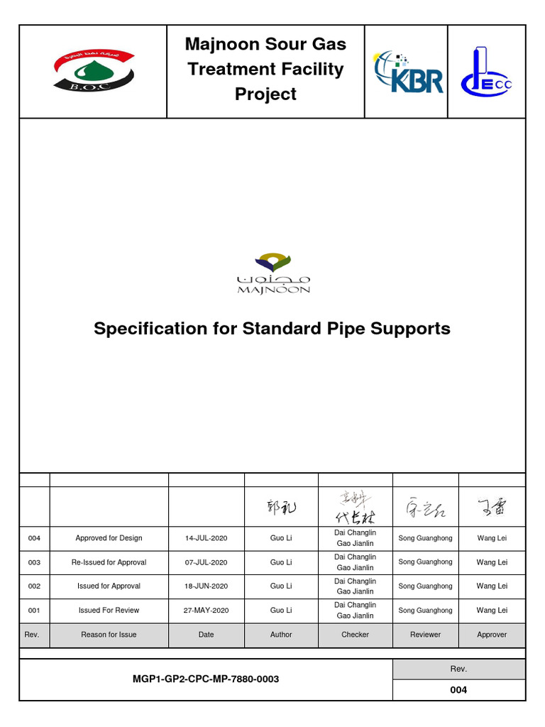 Standard Pipe Supports Specification | PDF | Pipe (Fluid Conveyance ...