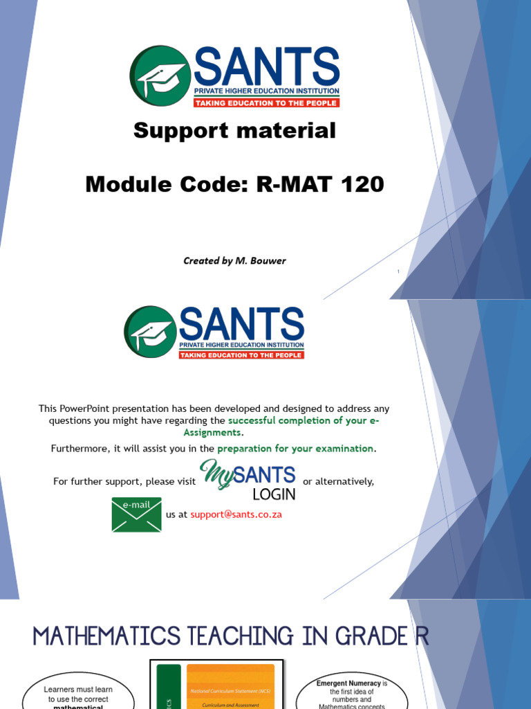 Grade R Mathematics Support Guide | PDF | Learning | Mathematics