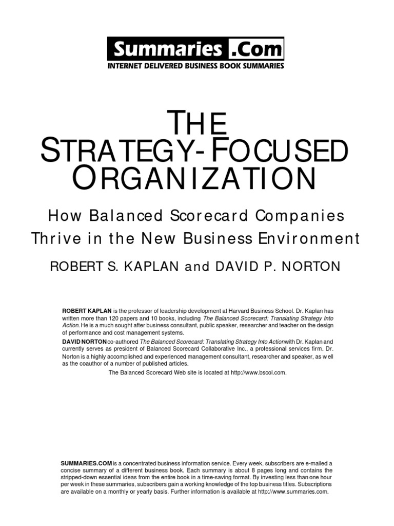 Strategy-Focused Organization Insights | PDF | Strategic Management ...