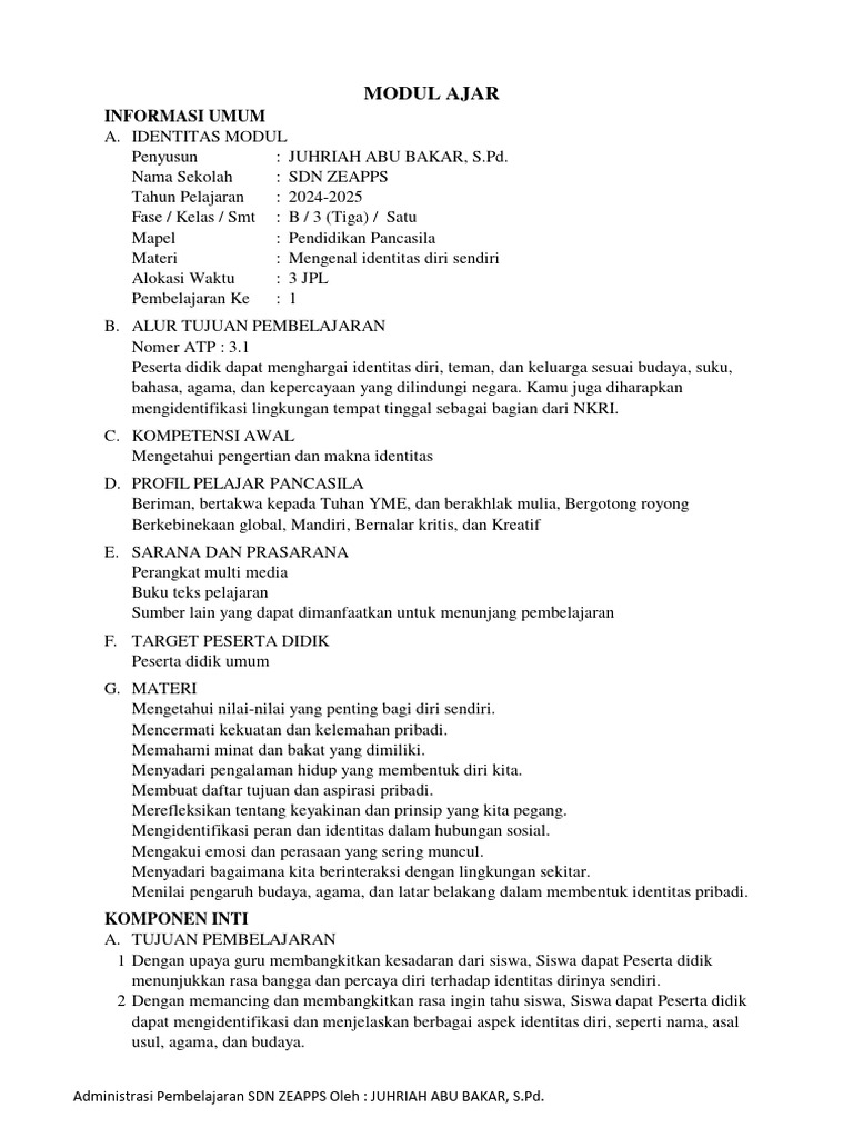 Mengenal Identitas Diri Sendiri | PDF | Karier & Perkembangan ...