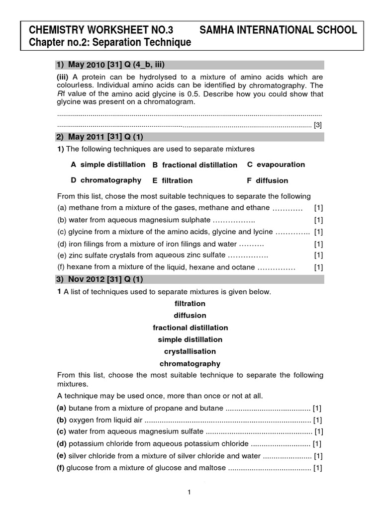 Separation Techniques in Chemistry | PDF | Chromatography | Mixture
