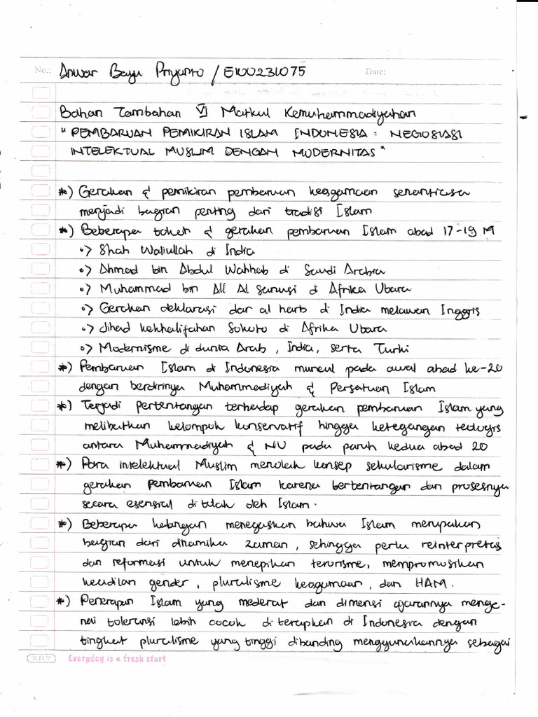 Tugas Ringkasan Bahan Tambahan Kuliah Vi & Vii Kemuhammadiyahan - Anwar Bayu Priyanto ...