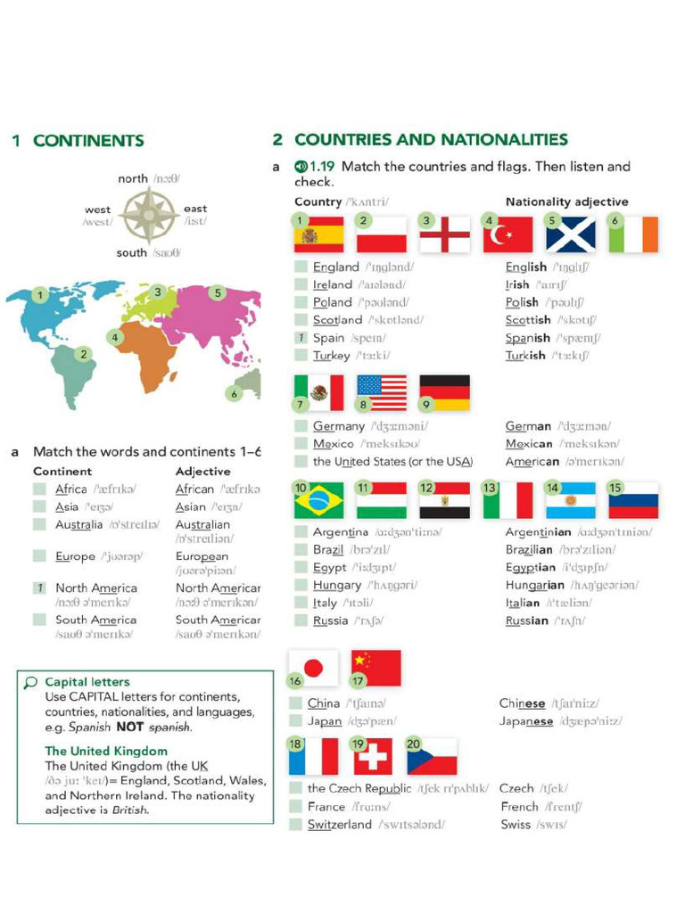 Countries and Nationalities | PDF