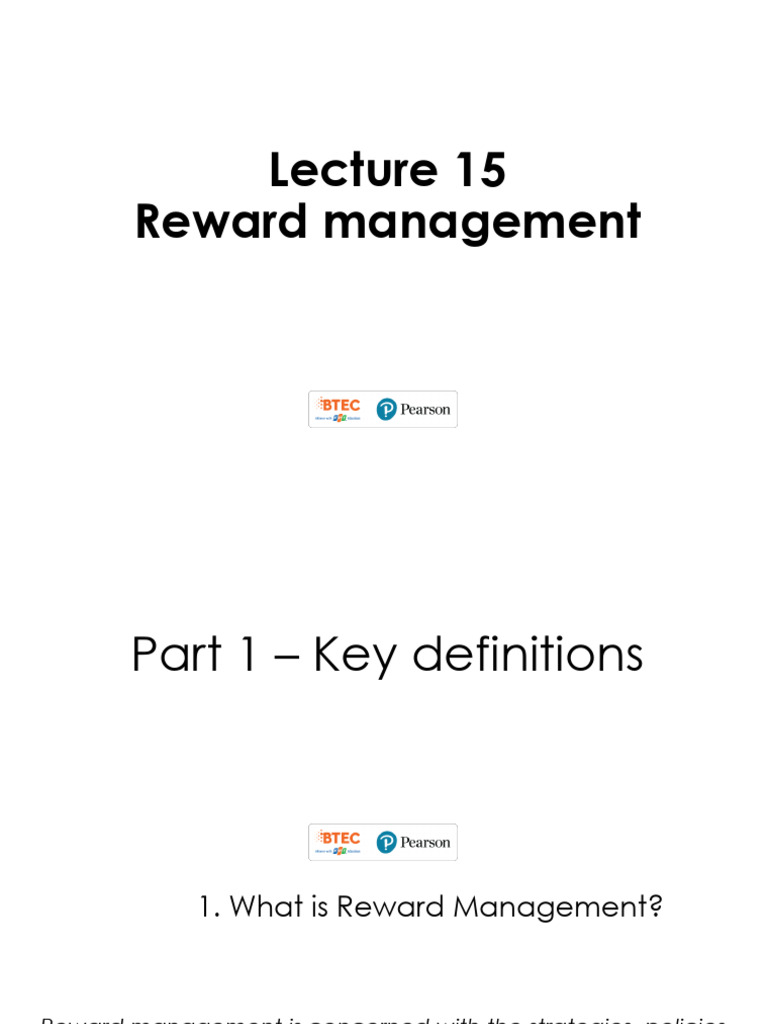 Lecture 15 - Reward management (Part 1) | Download Free PDF ... Lecture 15 - Reward management (Part 1) | Download Free PDF ...