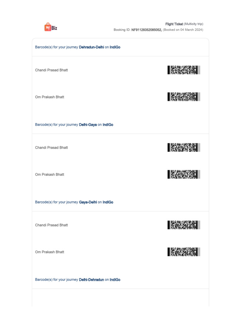 Flight Ticket - Chandi Sir +1 | PDF | Identity Document | Airport