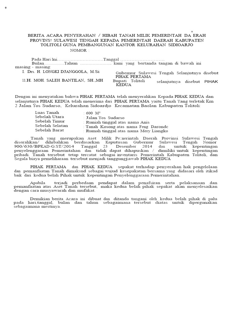 Berita Acara NPHD | PDF