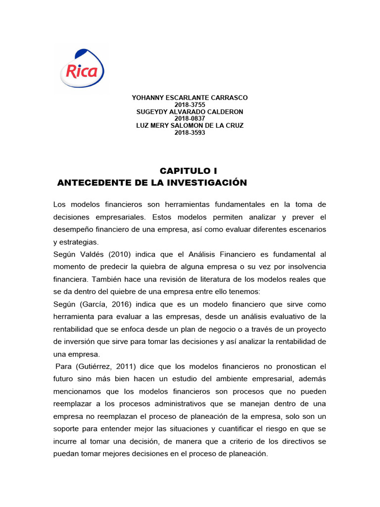 Modelos Financieros en Decisiones Empresariales | PDF | Business | Toma ...